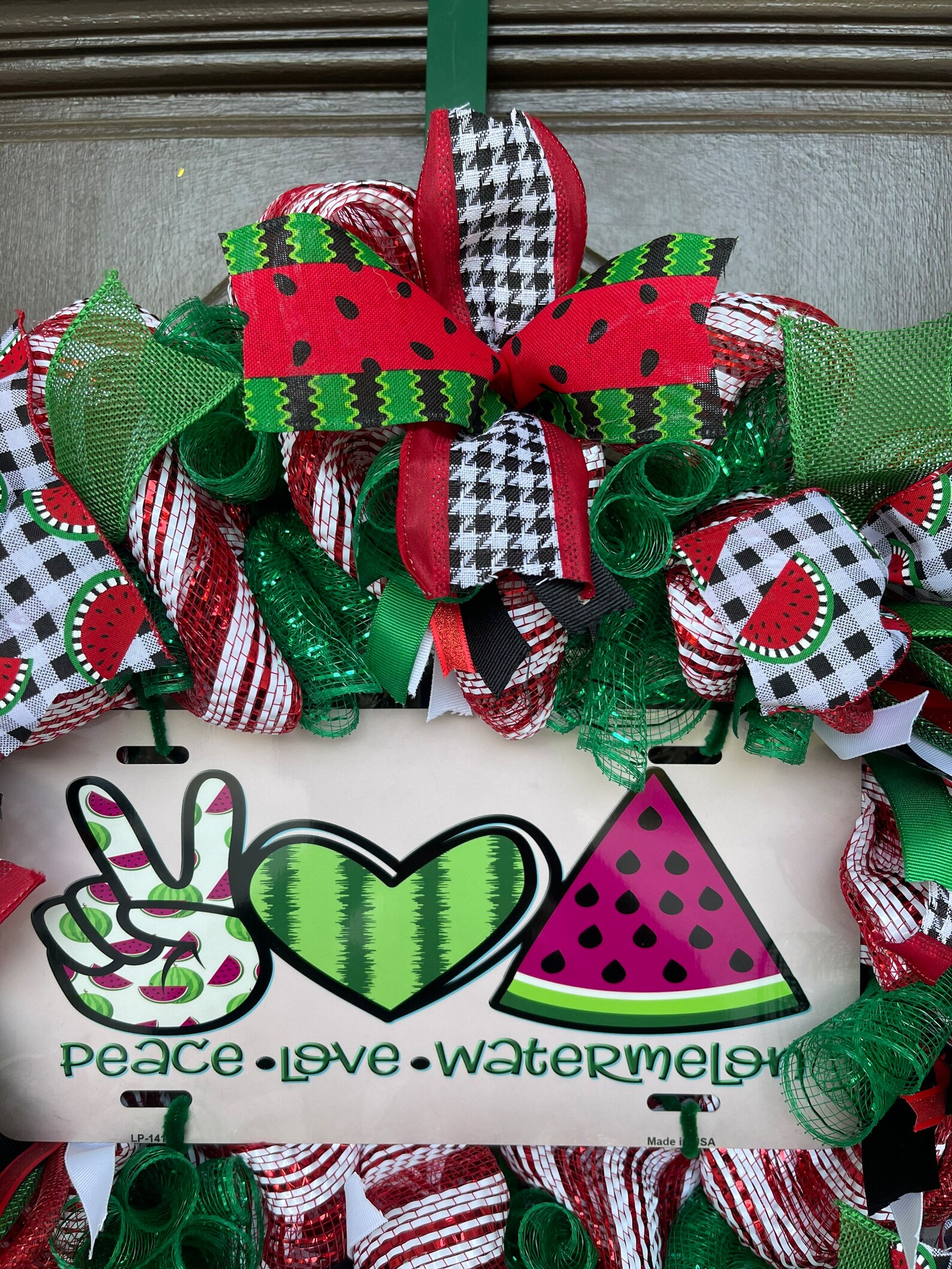 Watermelon Wreath. Peace, Love & Watermelon Wreath. Front Door Wreath ...