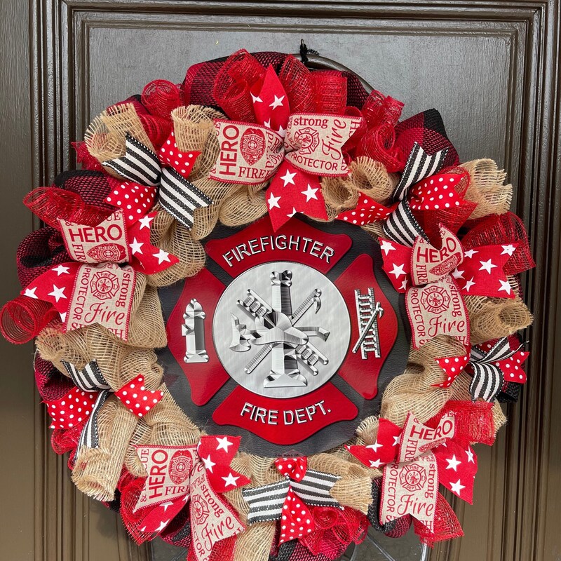 Firefighter Wreath - Etsy