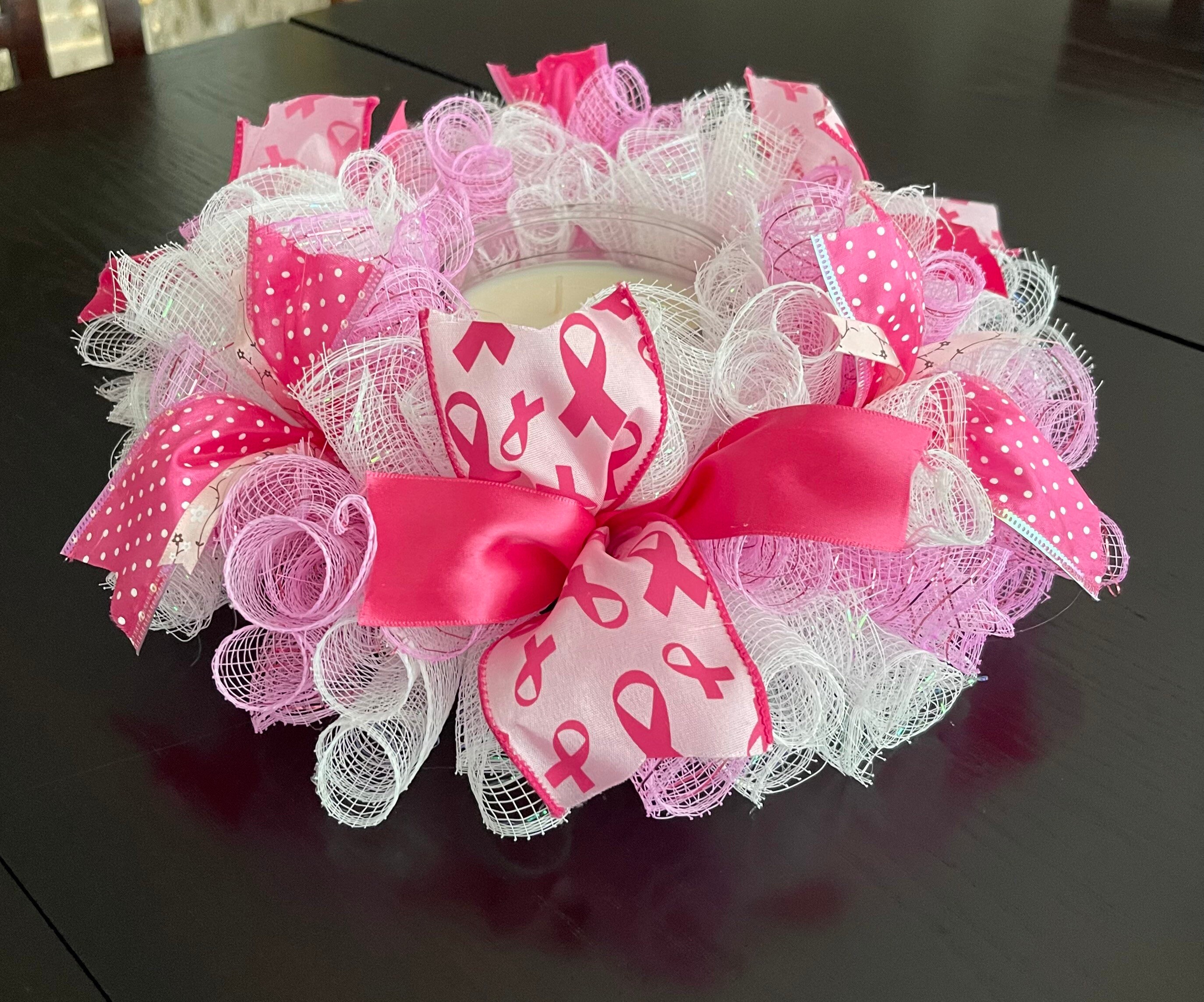 CANCER Centerpiece. Cancer Deco Mesh Tabletop. Cancer Support, Cancer ...