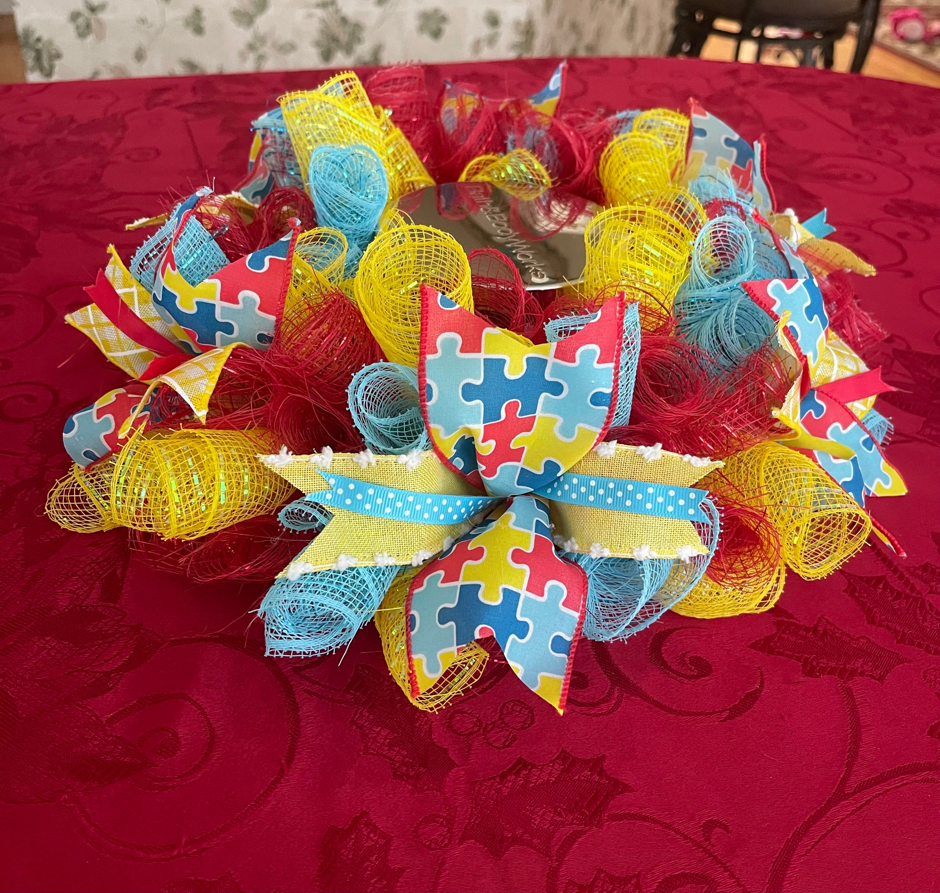 AUTISM Centerpiece. Autism Mesh Tabletop. Autism Table Centerpiece ...