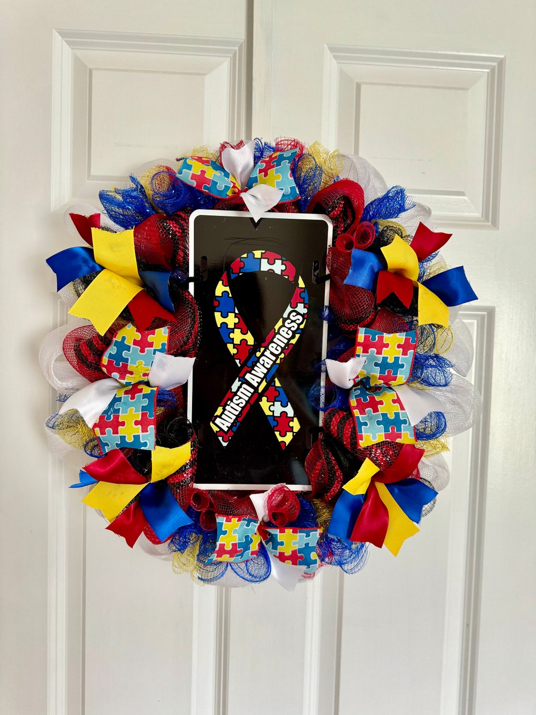 AUTISM Awareness Wreath. Beautiful Wreath. Everyday Wreath. Burlap ...