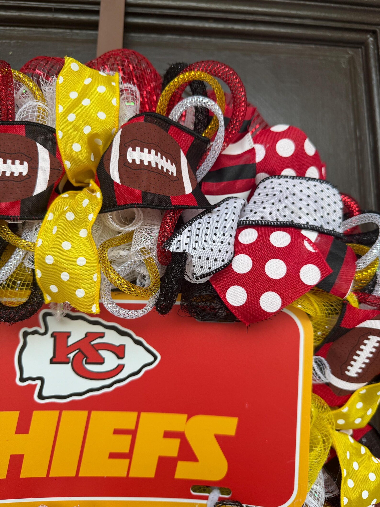 KANSAS CITY CHIEFS Wreath. Football Wreath. Beautiful Wreath.chiefs ...
