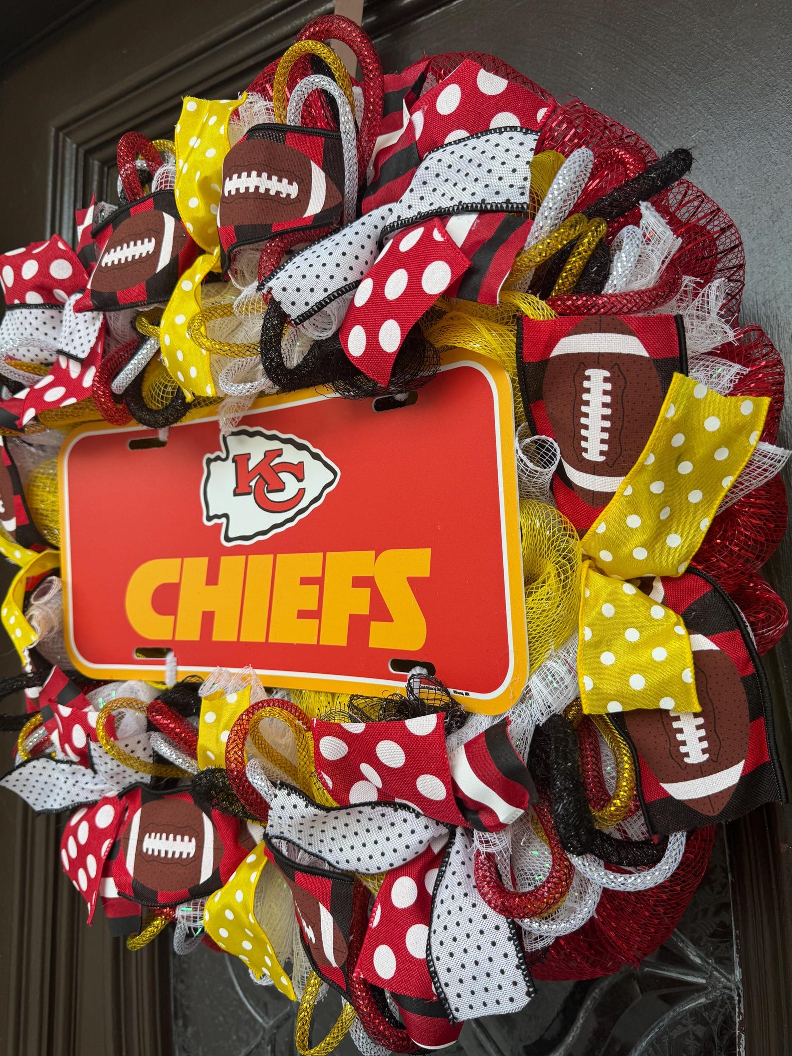 KANSAS CITY CHIEFS Wreath. Football Wreath. Beautiful Wreath.chiefs ...