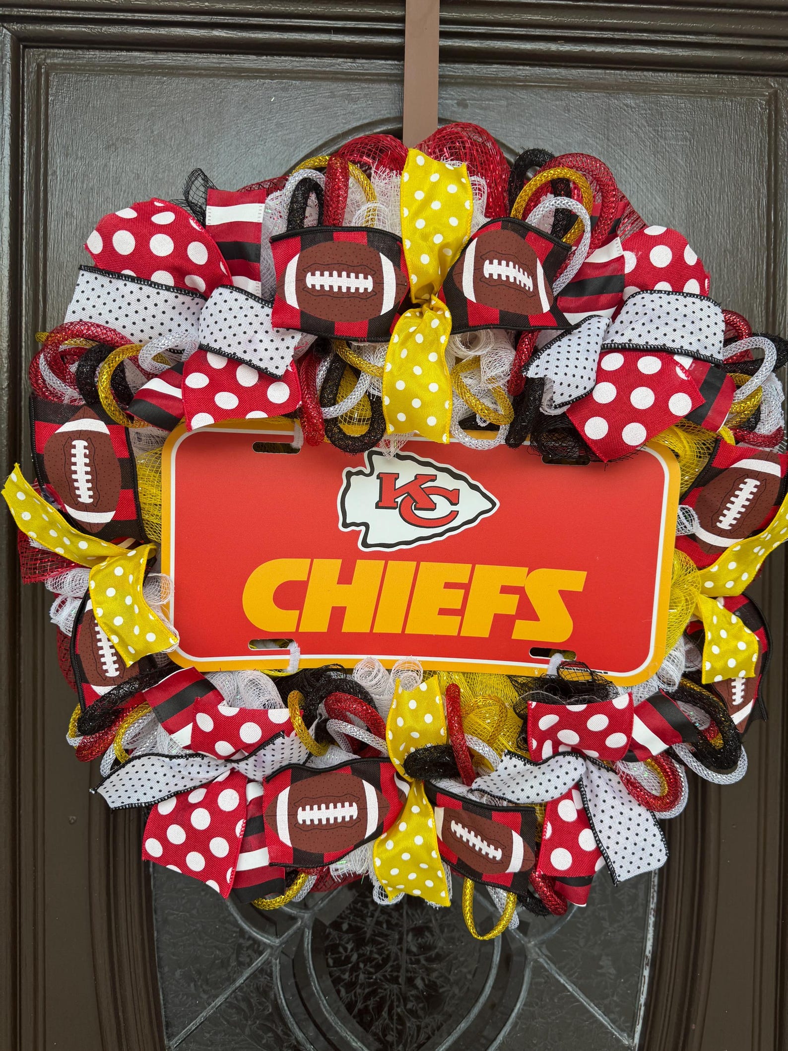 KANSAS CITY CHIEFS Wreath. Football Wreath. Beautiful Wreath.chiefs ...