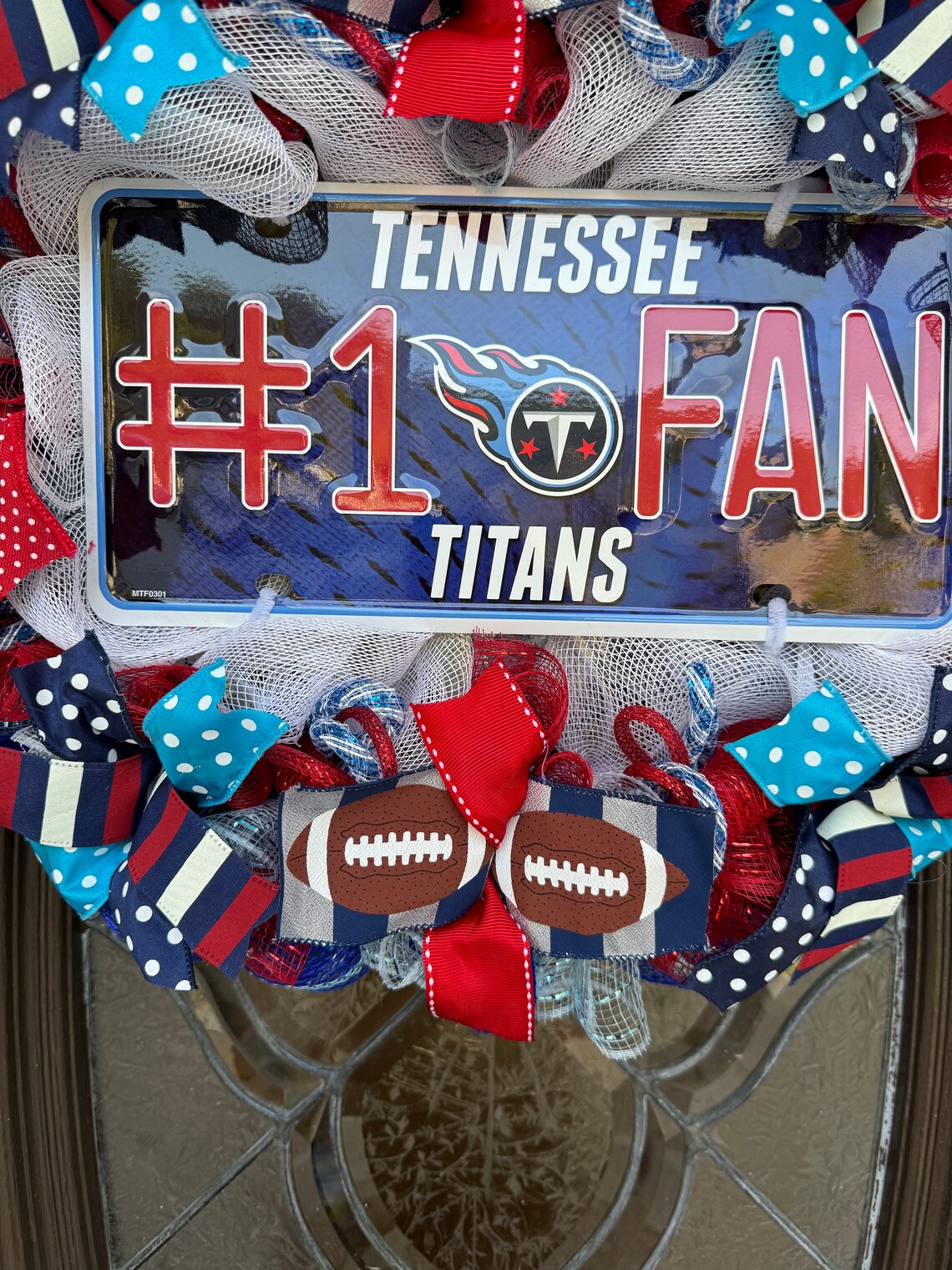 TITANS #1 Tennessee Burlap Wreath. Titans Decorations . Wreath for ...