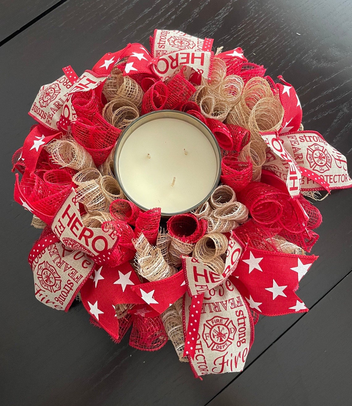 FIREFIGHTER Centerpiece / Mesh Tabletop Decor/table - Etsy