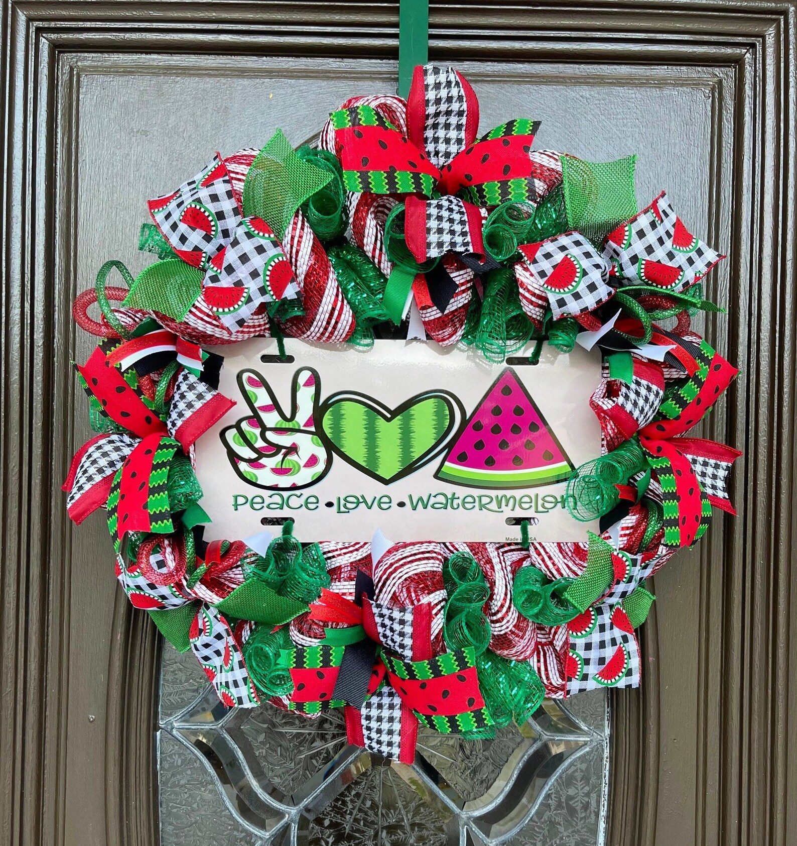 Watermelon Wreath. Peace, Love & Watermelon Wreath. Front Door Wreath ...