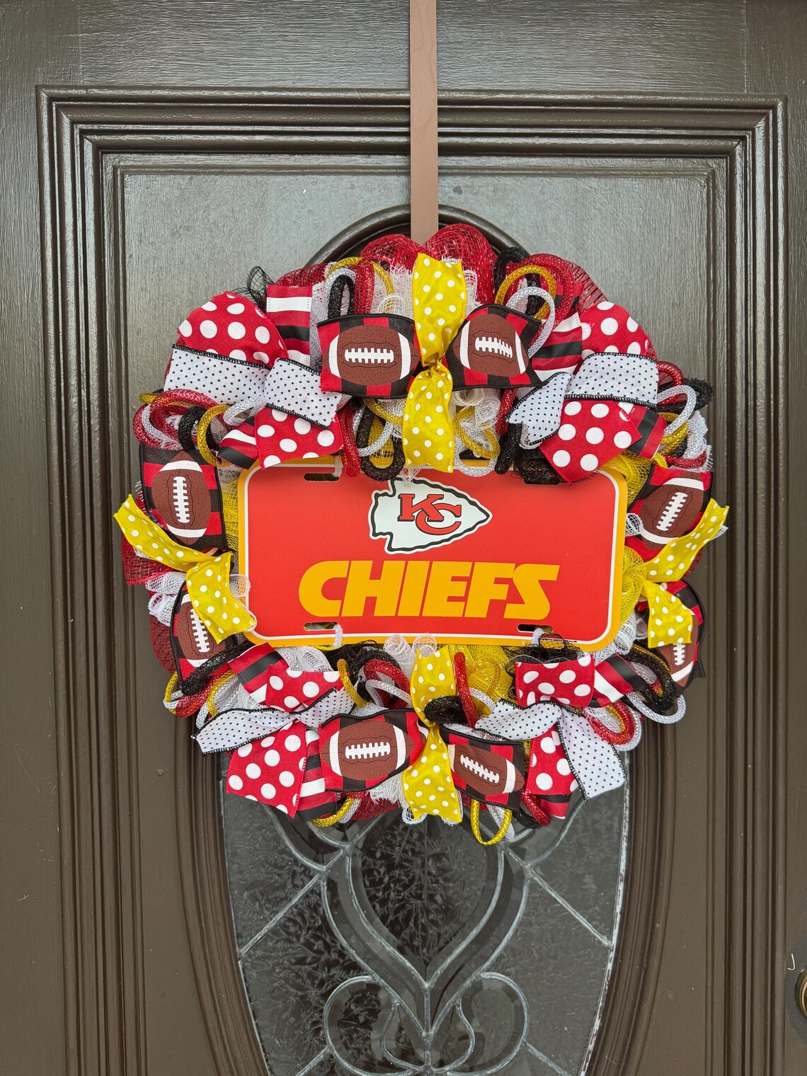 KANSAS CITY CHIEFS Wreath. Football Wreath. Beautiful Wreath.chiefs ...