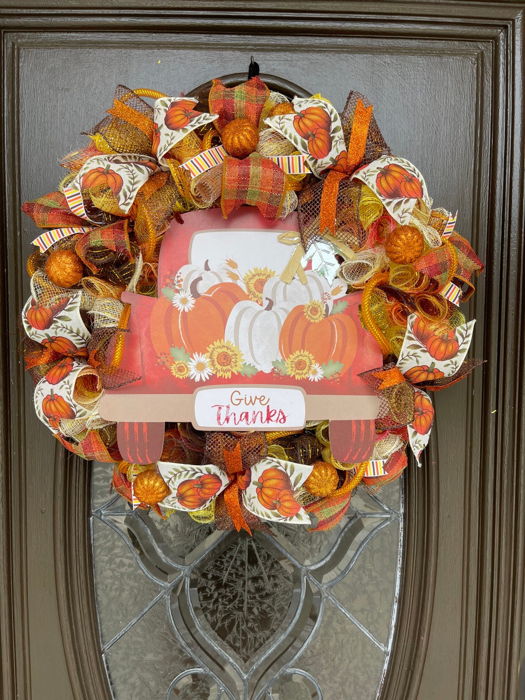 FALL CAR Wreath. Give Thanks Car Wreath. Autumn Wreath. Fall Door ...