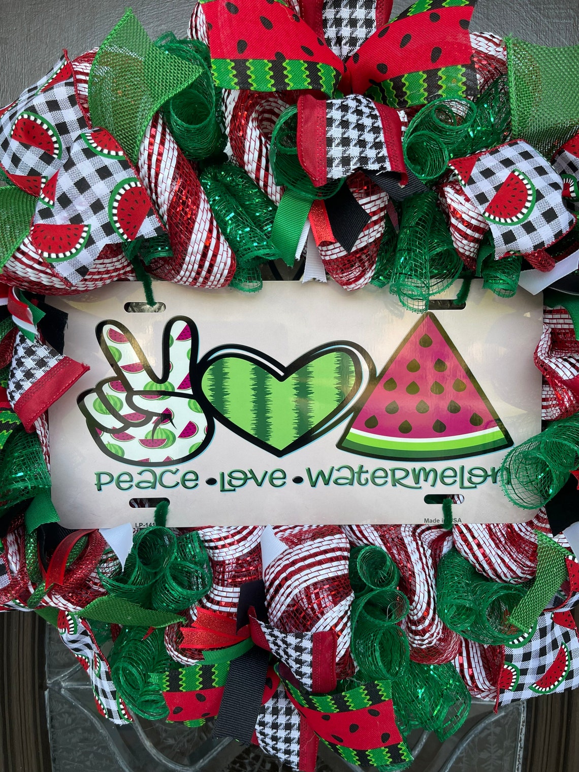 Watermelon Wreath. Peace, Love & Watermelon Wreath. Front Door Wreath ...