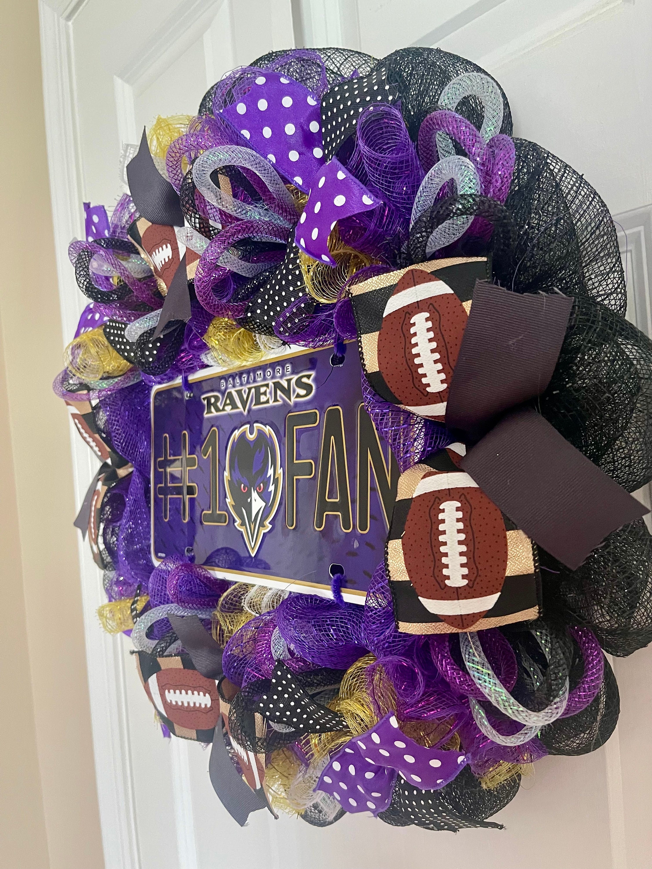 RAVENS 1 Football Wreath. Baltimore Football Wreath. Baltimore Fans ...