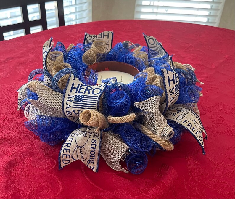 USA MARINES Centerpiece. Mesh Tabletop Decor. Marines Centerpiece. Mesh ...