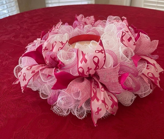 Cancer Centerpiece. Cancer Deco Mesh Tabletop. Cancer Support | Etsy