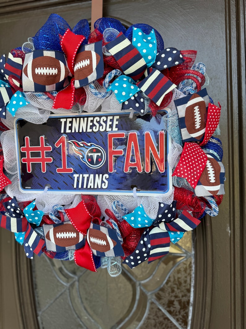 TITANS #1 Tennessee Burlap Wreath. Titans Decorations . Wreath for ...