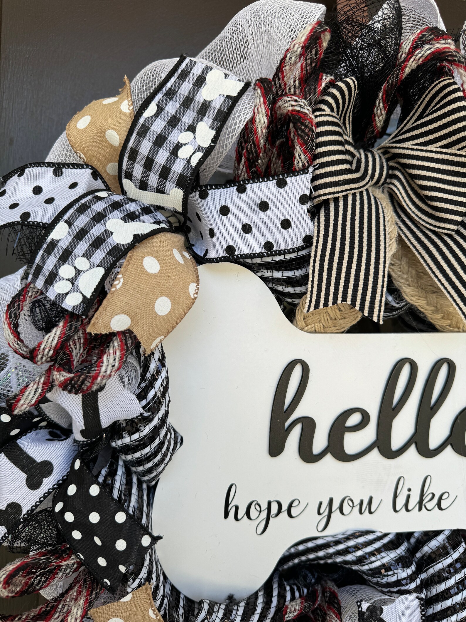 Hello Dogs Wreath.hope Like Dog Wreath. Burlap Wreath. Beautiful Wreath ...
