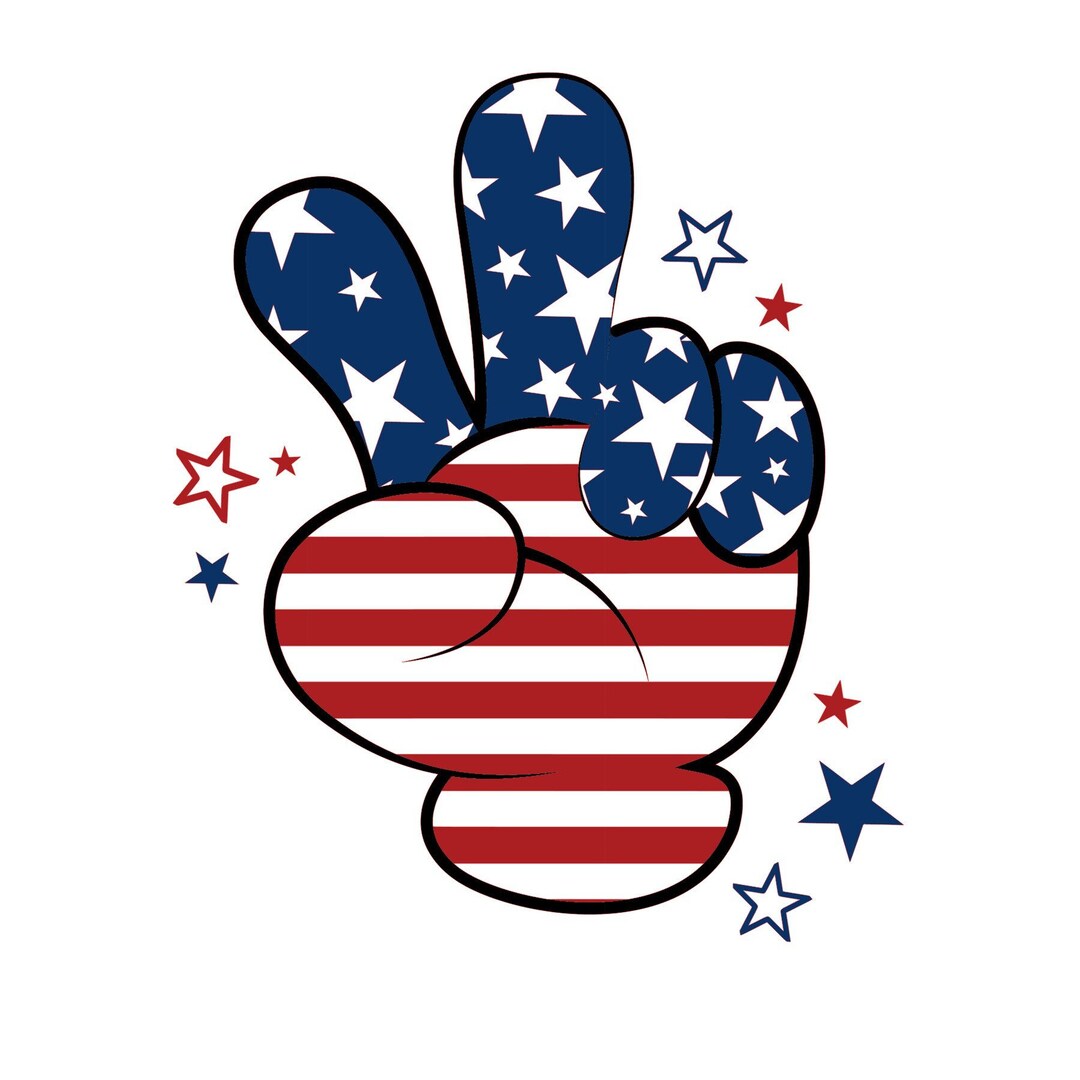 Independence Day Peace Sign SVG File - Etsy