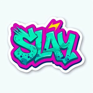 Slang Graffiti Sticker - Laptop, Water Bottle Decal - Etsy