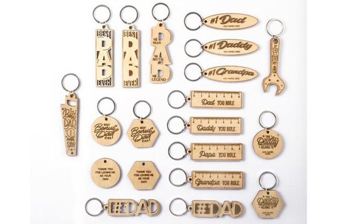Wooden Keychains for Father's Day - Etsy