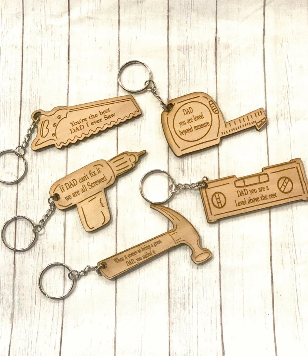 Wooden Keychains for Father's Day - Etsy