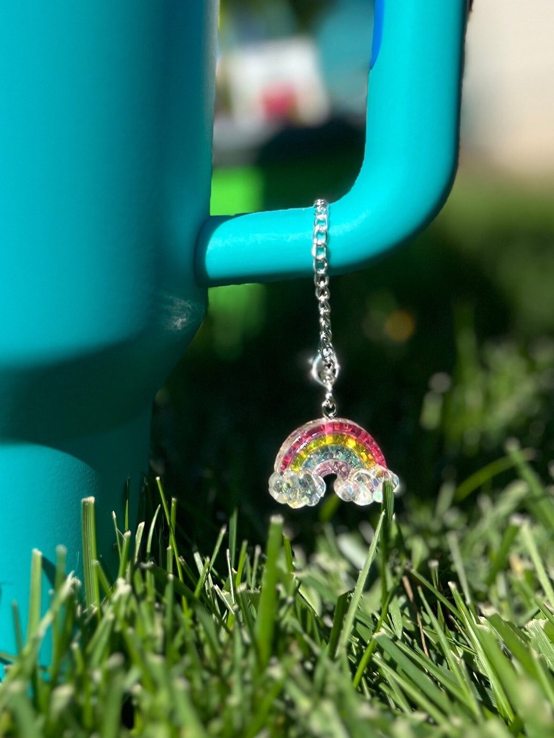 Glitter Rainbow Stanley Tumbler Handle Charm Stanley Accessory Tumbler ...