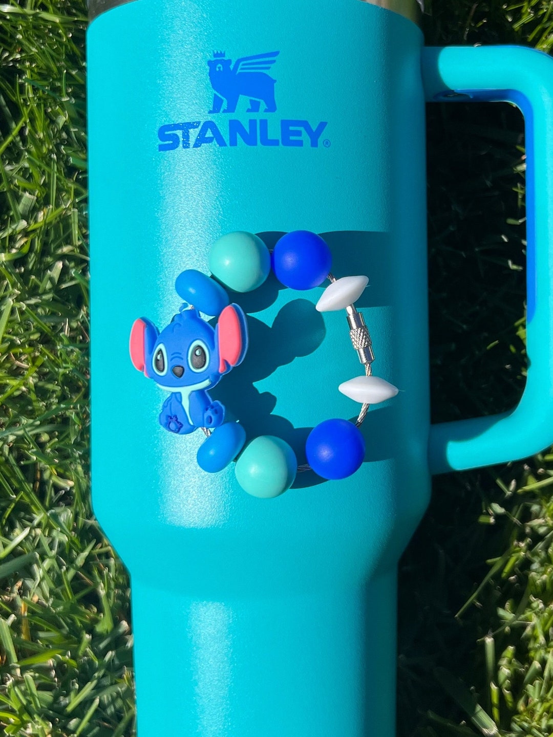 Blue Alien Stanley Tumbler Handle Charm Stanley Handle Charm Beaded ...