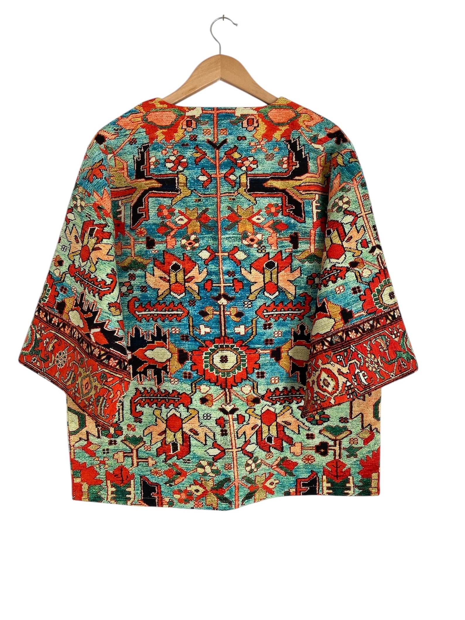 Persian Carpet Pattern Jacket , Dark Green Lining, Detailed Design ...