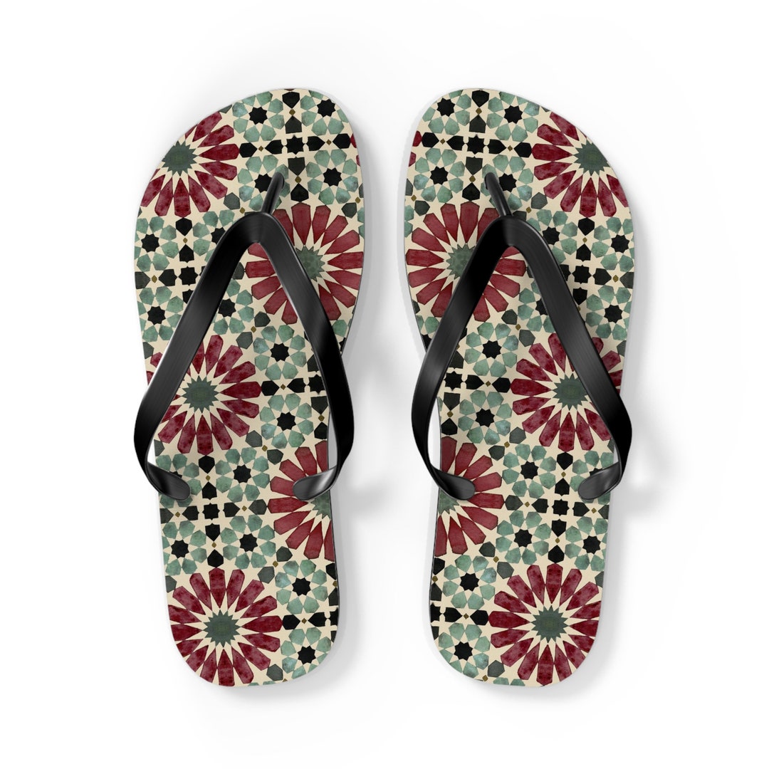 Eram Tile Design Flip Flops Persian Style Sandals Middle Eastern ...