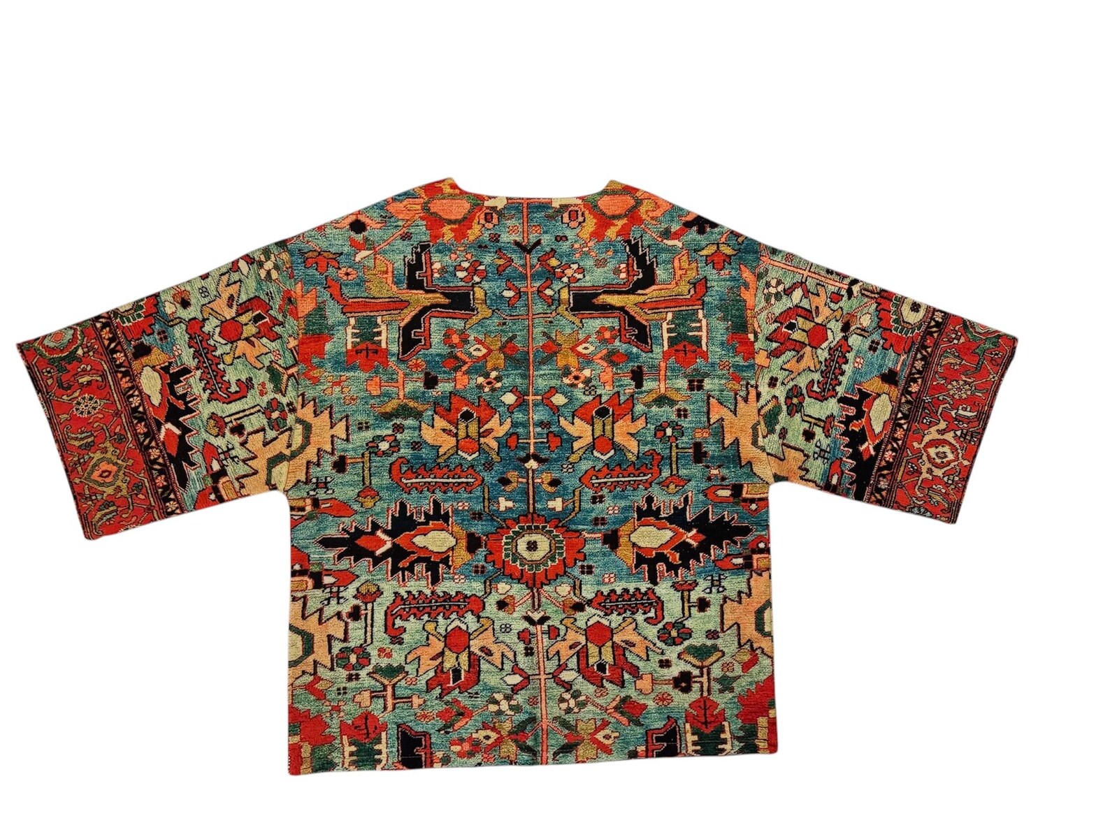 Persian Carpet Pattern Jacket , Dark Green Lining, Detailed Design ...
