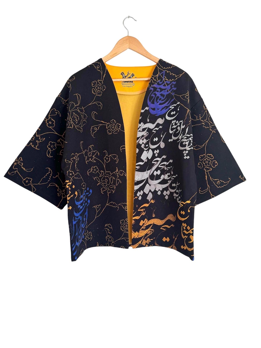 Womens Persian Calligraphy Jacket hich Design, Crepe Fabric, Lined, One Size Fits Most Coat ...
