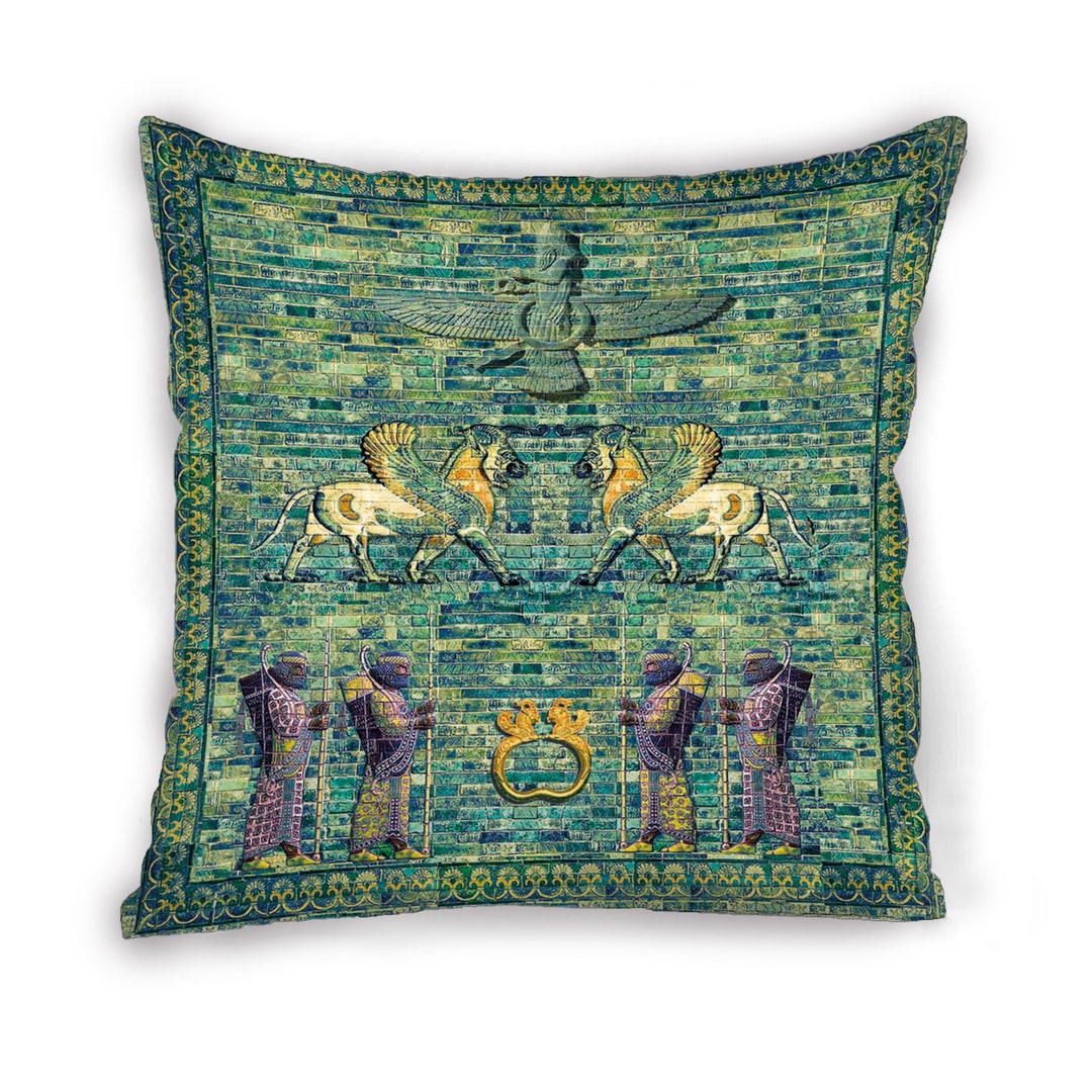Achaemenid Zeroastrian Persian Velvet Cushion Cover Pillow Case ...