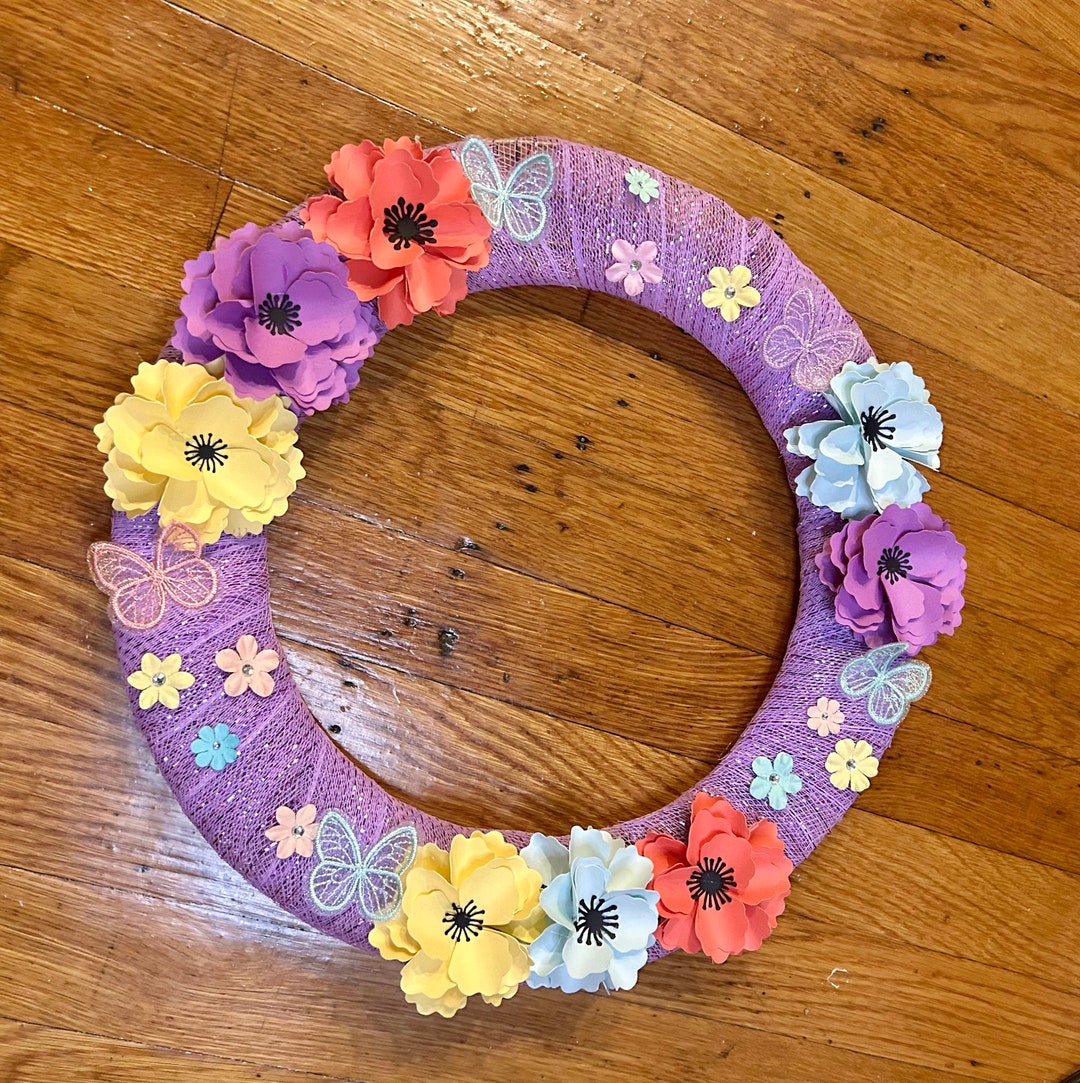 Handmade Paper Flower Wreath 10in - Etsy