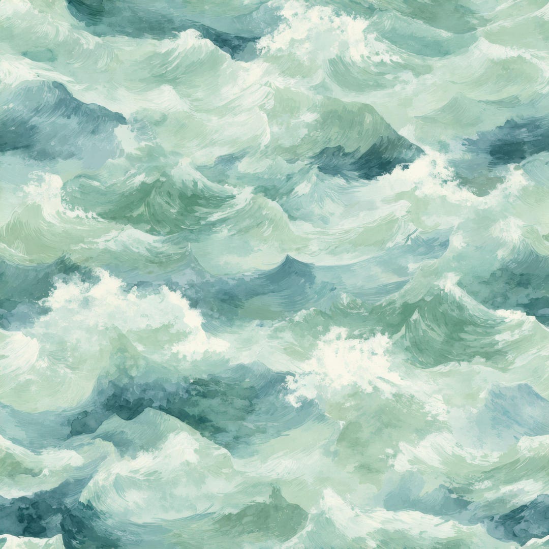 Green Wave Wallpaper | Emerald Breaker - Etsy