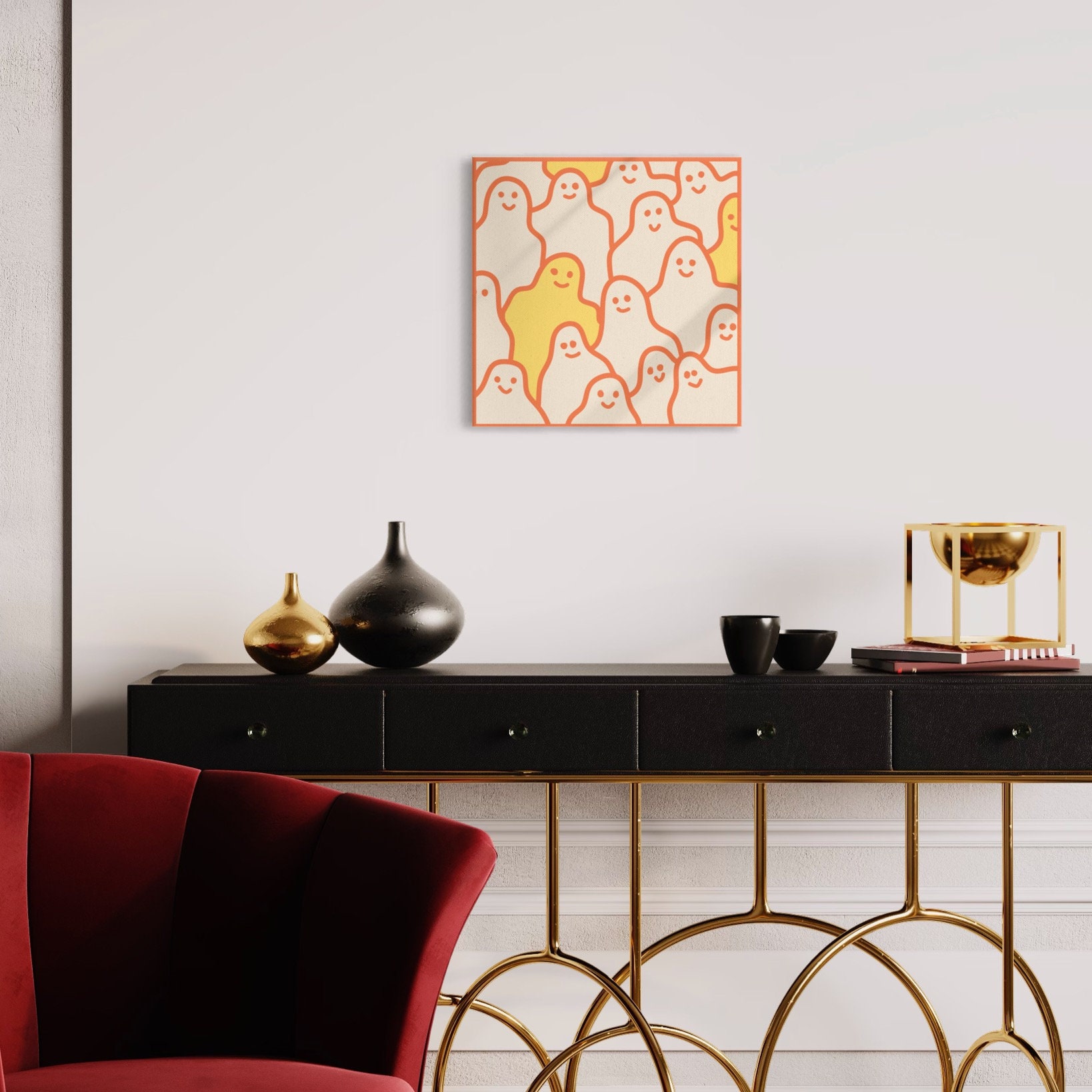 Hello, Line Art Wall Art Print on Canvas, High Quality Home Decor Art ...