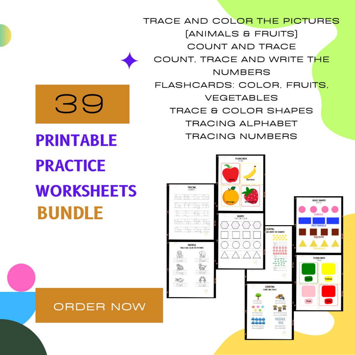 Practice Worksheets Bundle, Kindergarten Practice Sheets, Letter ...