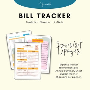 Bill Tracker Planner Instant Download Simple Expenses Bill Tracker ...