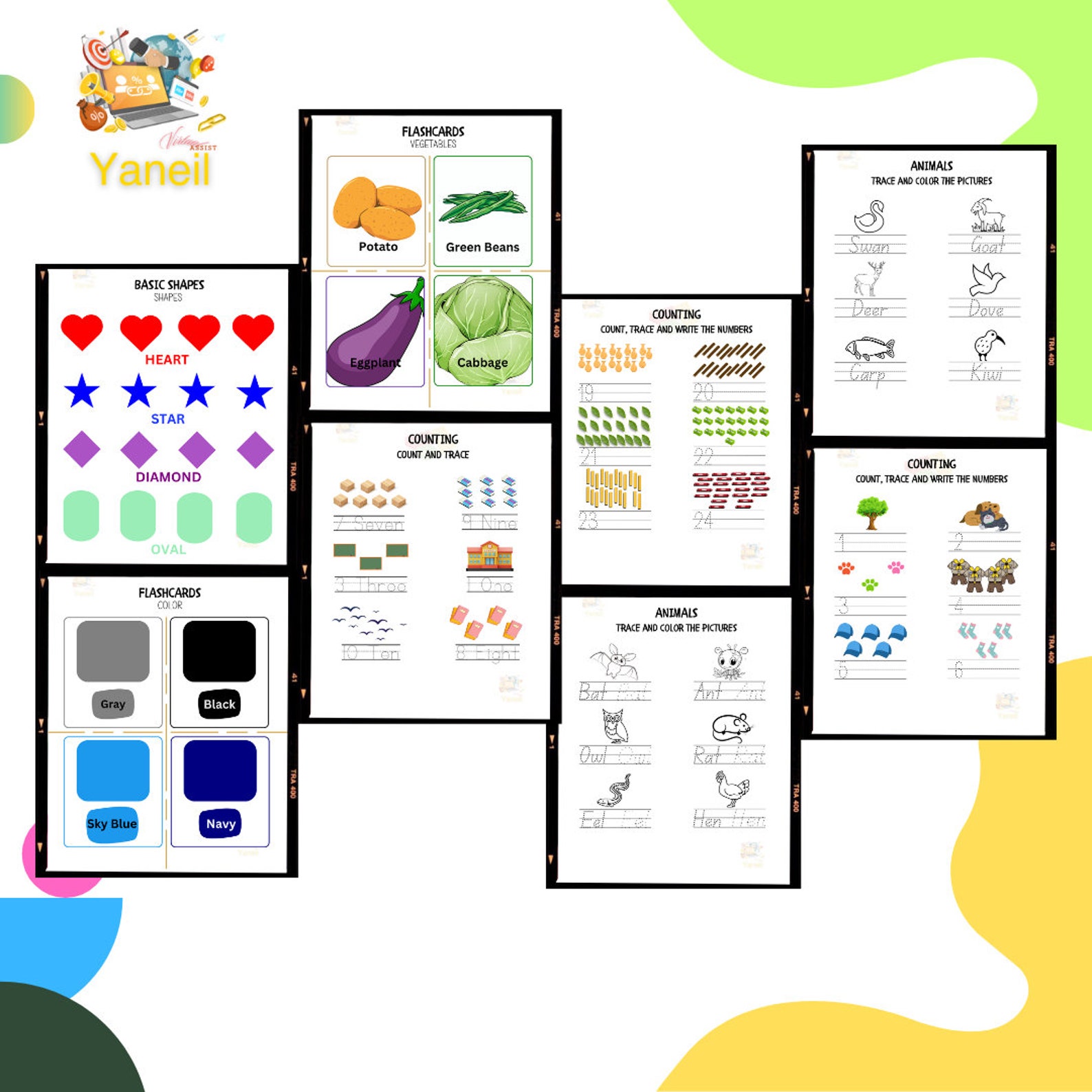 Practice Worksheets Bundle, Kindergarten Practice Sheets, Letter ...