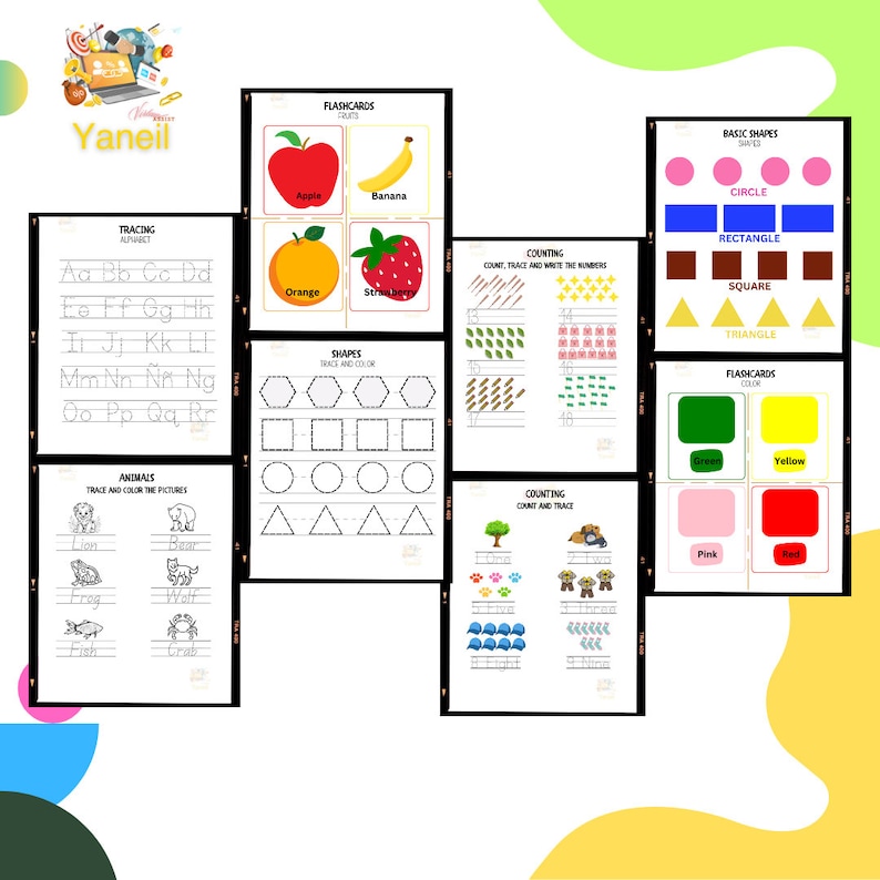 Practice Worksheets Bundle, Kindergarten Practice Sheets, Letter ...