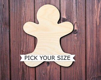 Unfinished Wooden Gingerbread Man Shape Candy Holiday Craft From 1 up ...