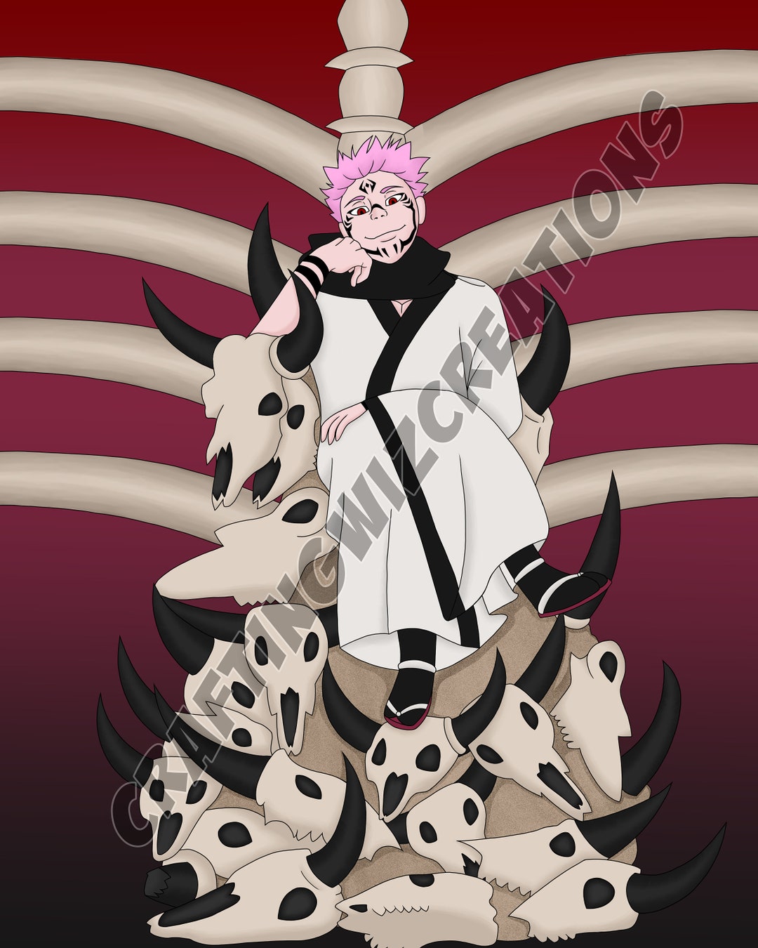 Sukuna Throne Print - Etsy