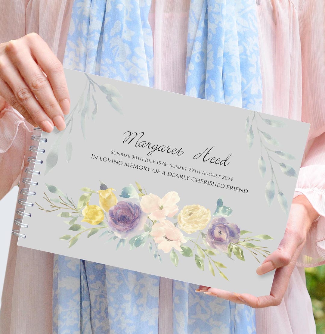 Personalised Condolence Guest Book, Book of Condolence, in Loving ...