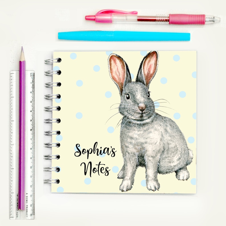 Personalised Bunny Notebook Rabbit notebook Rabbit Gift | Etsy