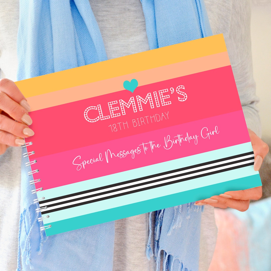 Personalised 18th Birthday Guest Book, 18th Birthday Gift, Birthday ...
