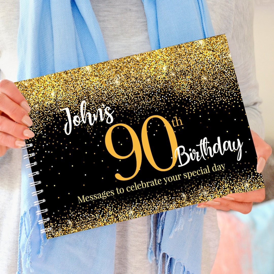 Personalised 90th Birthday Party Book, Birthday Guest Book, Birthday ...