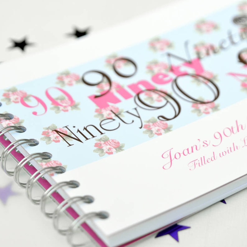 Personalised 90th Birthday Guest Book 90th Memory Book 90th | Etsy
