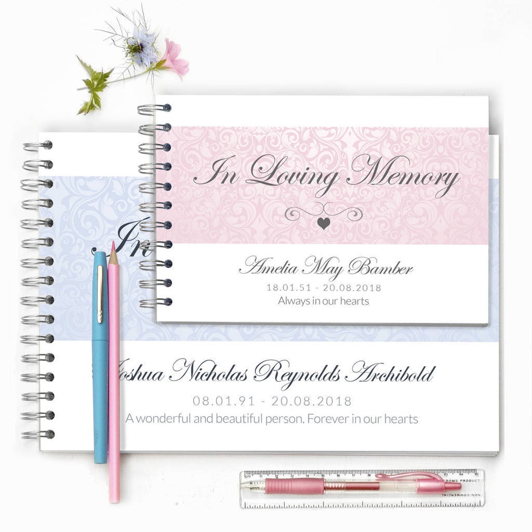 Personalised Condolence Book, Book of Condolence, in Loving Memory Book ...