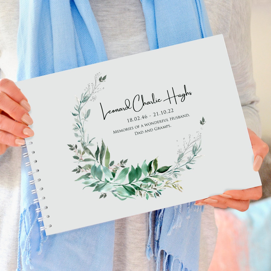 Personalised Condolence Book, Book of Condolence, in Loving Memory Book ...