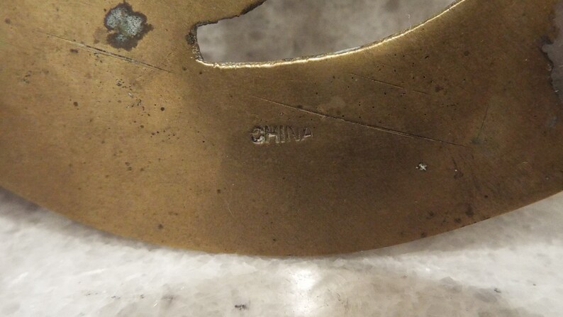 Vintage Chinese Brass Dragon Etched Trivet | Etsy