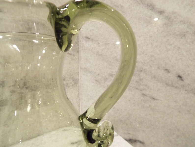 Handblown Small Green Glass Pitcher Jamestown Virgina - Etsy