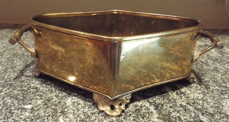 Diamond Rhombus Shaped Footed Brass Planter | Etsy