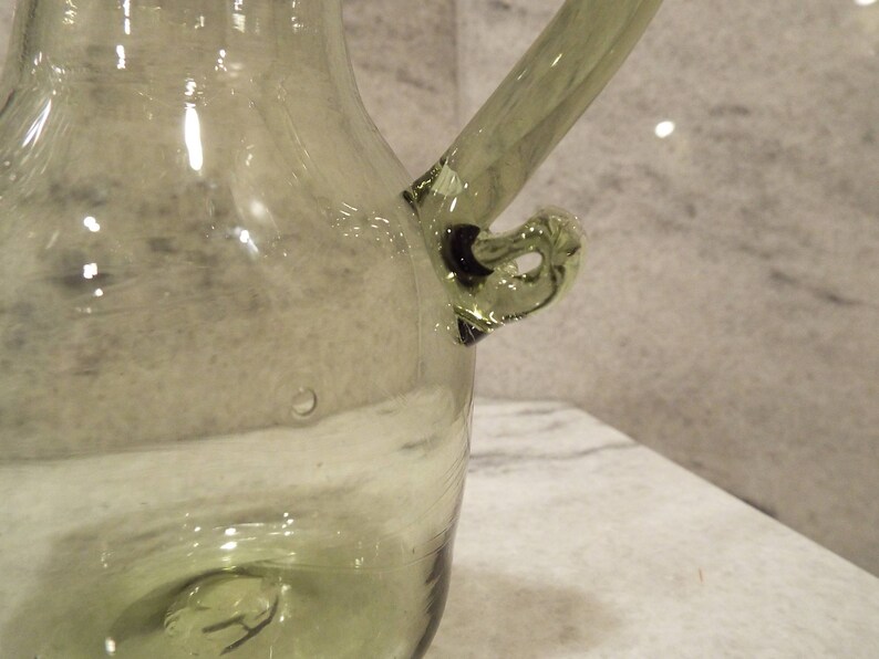 Handblown Small Green Glass Pitcher Jamestown Virgina - Etsy